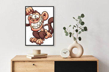 cartoon monkey scratching head