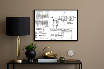 Plakat Vector diagram of connecting a current sensor to an Arduino uno ...