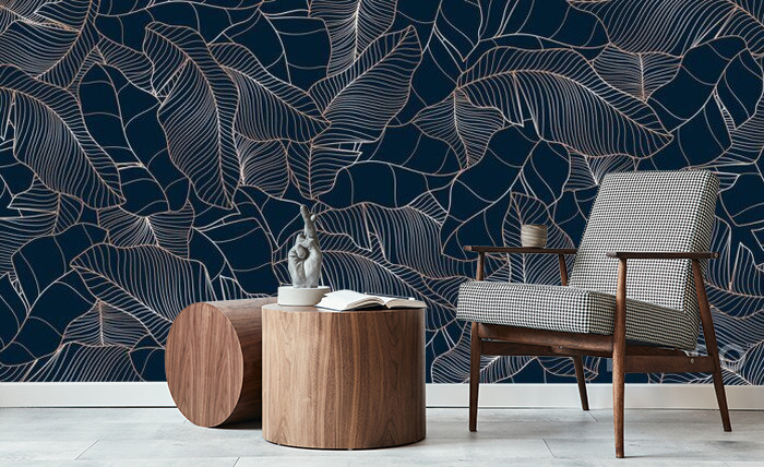 Sticker Moderne Blätter dekoratives Muster nach Maß - myredro.de