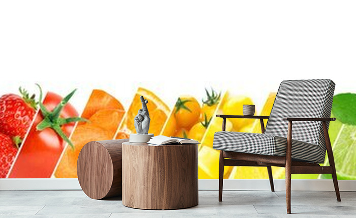 Sticker Obst und Gemüse diagonale Streifen nach Maß - myredro.de