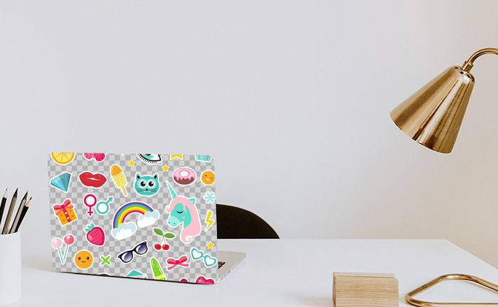 Sticker Regenbogenfarbene einfache Grafiken zu verschiedenen Themen ...