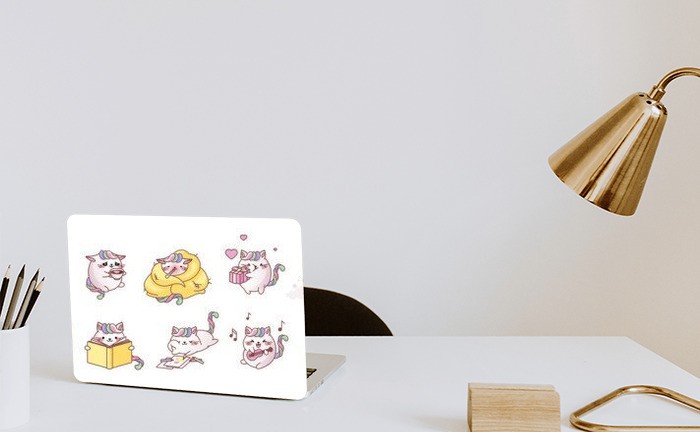 Sticker Set Kit Cat Kitty Kitten Kawaii Chibi Emoji Character Sticker