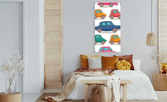 Bild Muster mit Retro-Autos. Cartoon-Stil nach Maß - myredro.de