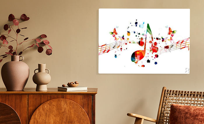 Tableau Music background with colorful music notes vector illustration ...