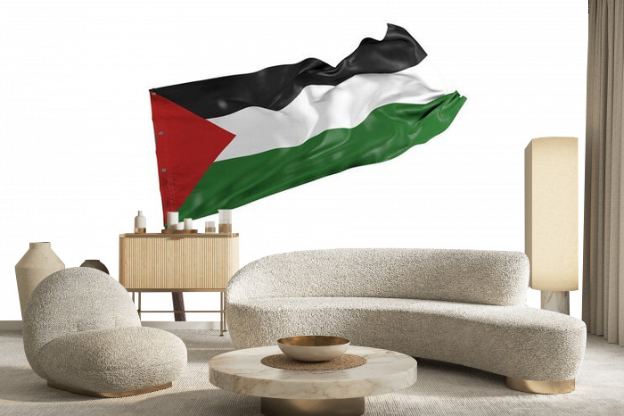 Fototapeta Flag of Palestine, Waving Palestine Flag, Transparent ...