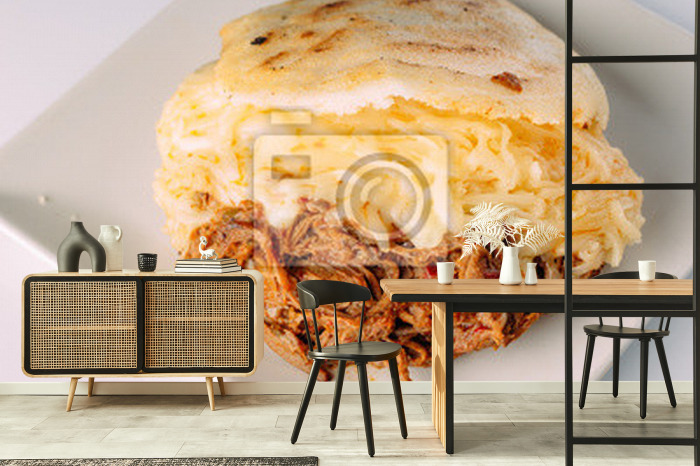 Fototapeta Arepas, South American food made from piled corn na wymiar ...