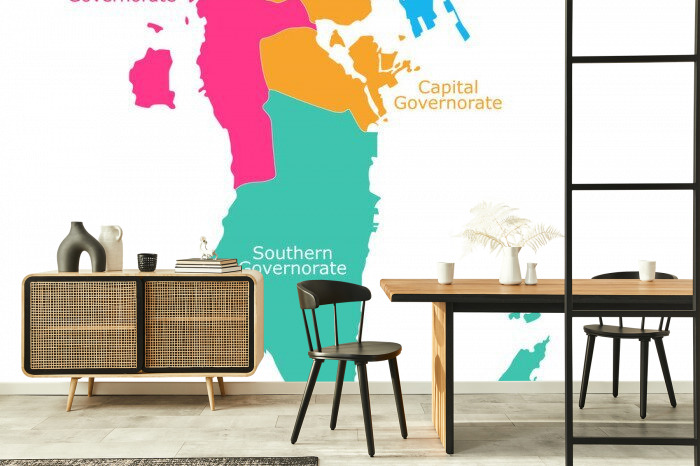 Fototapeta Bahrain map with governorates. Political map. Vector ...