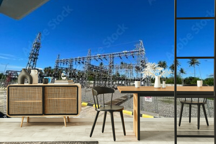 Fototapeta The 70 kV Substation has a capacity of 30 MVA during sunny ...