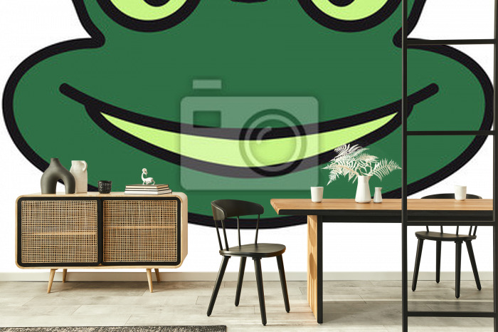 Fototapeta Twarz zabawny komiks Żaba na wymiar • dziecko, rysunek ...