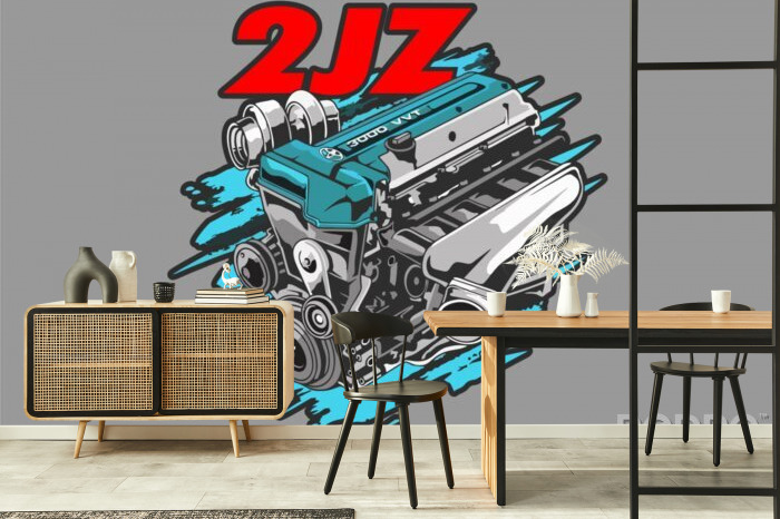 Naklejka 2Jz GTE engine, Toyota Supra 2JZ Engine bay 3000 TWS modified ...