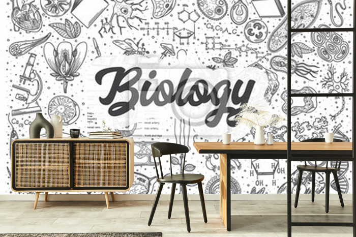 Naklejka Ręcznie rysowane biologia wektor zbiory zestaw. na wymiar ...