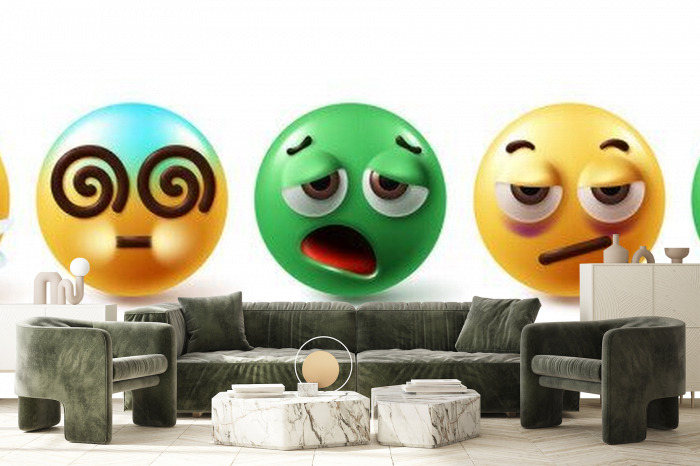 Fototapeta emoji,sick,emoticon,characters,set,vector,emojis,emoticons ...