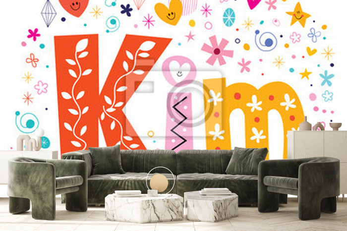 Fototapeta Kim girlsname ozdobny napis typu projekt na wymiar ...