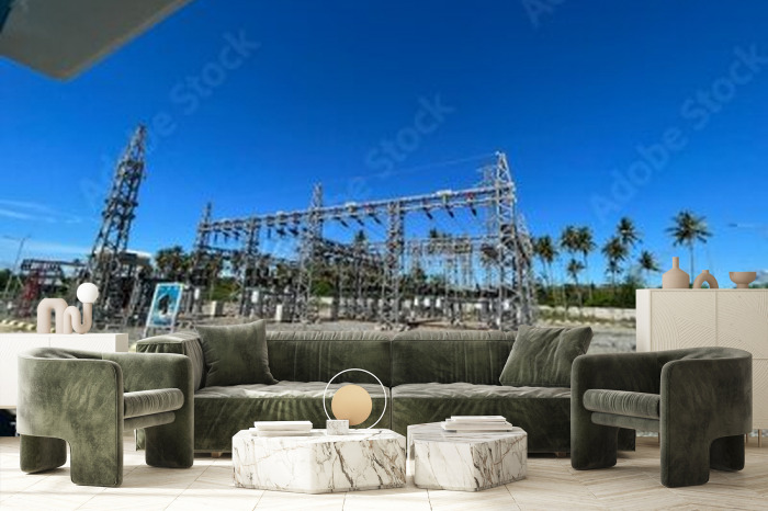 Fototapeta The 70 kV Substation has a capacity of 30 MVA during sunny ...