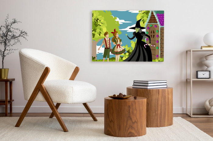 Obraz hansel and gretel and the evil witch with a candy na wymiar ...