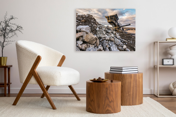 Obraz Machinery to transform the stone into gravel to build roads na ...