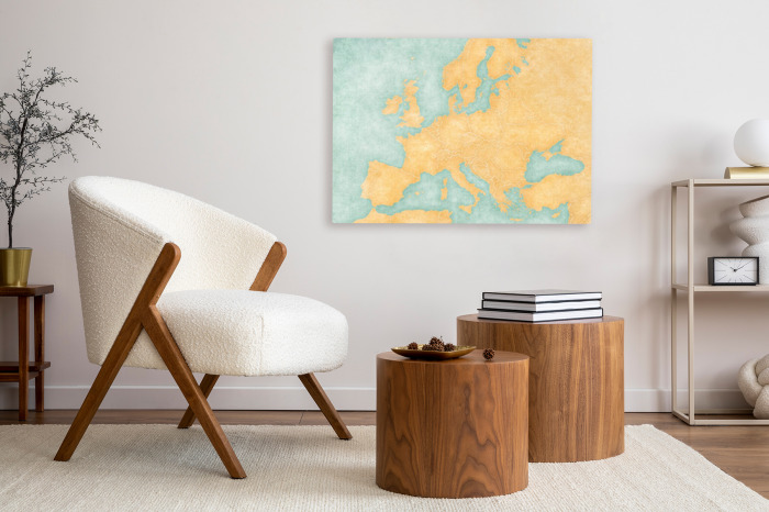 Obraz Mapa Europy - Pusta Mapa (Vintage Series) na wymiar • papier, tło ...