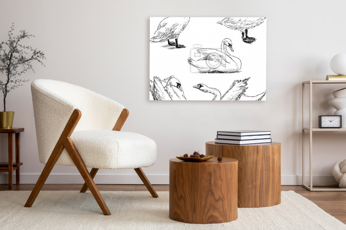 Obraz Szkic łabędzi na wymiar • noga, przyrody, biały • REDRO.pl