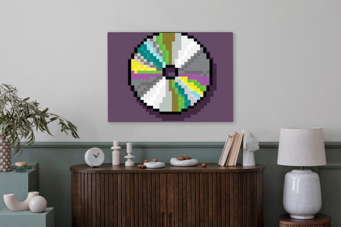 Obraz Compact Disk Pixel art,Compact Disk 8-bit Pixel art vector. na ...