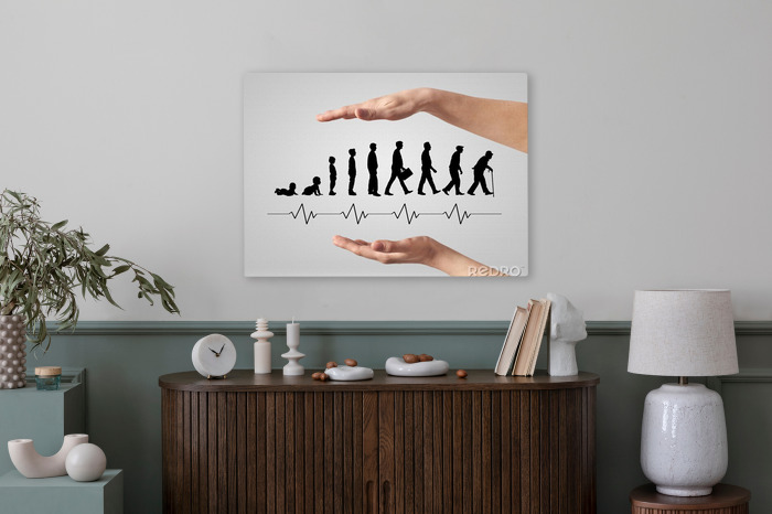 Obraz Human life cycle. Person growing up from baby to old age. na ...