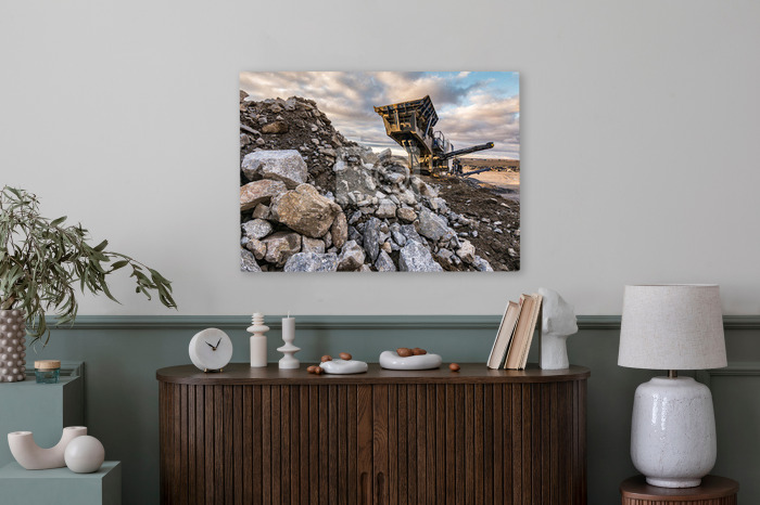 Obraz Machinery to transform the stone into gravel to build roads na ...