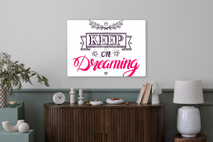 Obraz Marz dalej. Piękna karta z odręcznym tekstem na wymiar • czarny ...