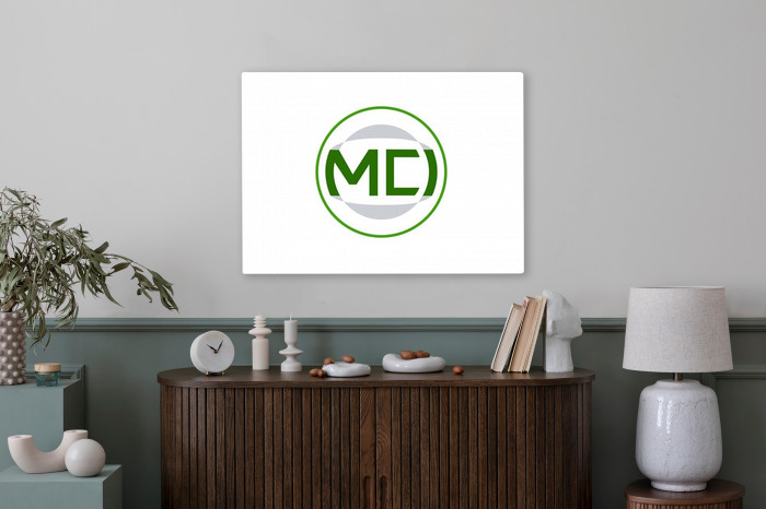 Obraz MCI logo with a green circle. MCI monogram. na wymiar • Logo ...