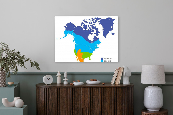 Obraz North America climate zones map, vector geographic infographics ...