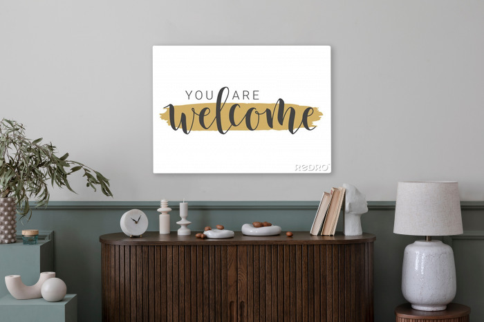 Obraz Vector Illustration. Handwritten Lettering of You Are Welcome. na ...