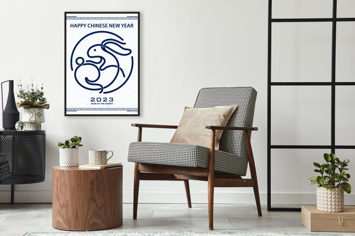 Plakat Happy Chinese new year 2023 Zodiac sign, year of the Rabbit na ...