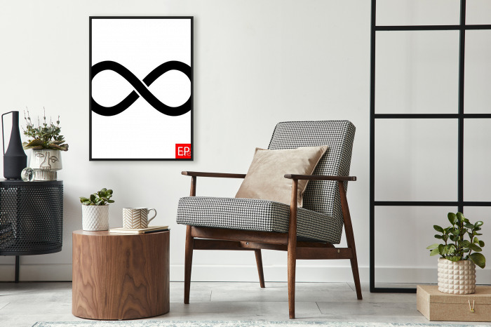 Plakat Infinity symbol logo. Vector icon illustration isolated on white ...