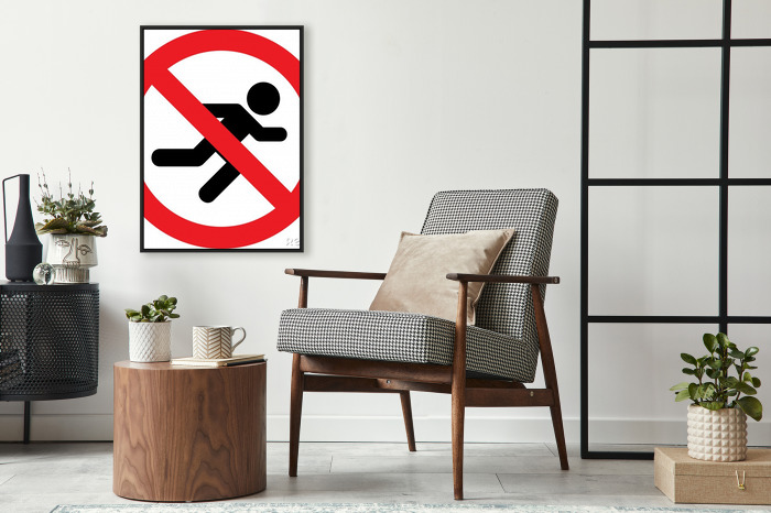 Plakat No running sign na wymiar • nie, non, dozwolony • REDRO.pl