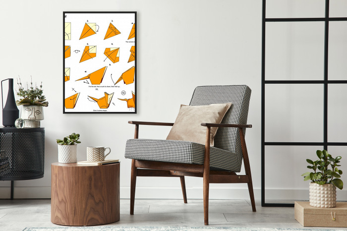 Plakat Origami mouse diagram steps intructions na wymiar • origami ...