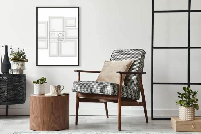 Plakat Puste białe ramki pocture, 3d granice pojedyncze zdjęcia na ...