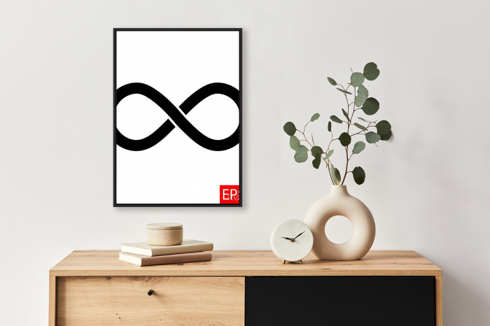Plakat Infinity symbol logo. Vector icon illustration isolated on white ...