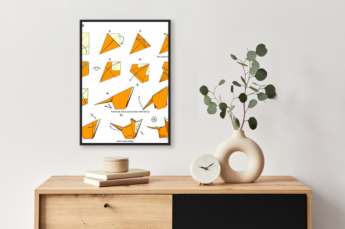 Plakat Origami mouse diagram steps intructions na wymiar • origami ...