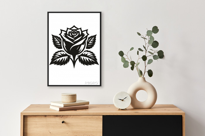 Plakat ROSE SVG FILE, Roses Svg, Rose Clipart, Flower Svg, Roses Template na wymiar • róża ...