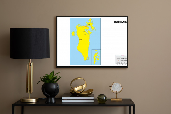 Plakat Bahrain Map. Main city map of Bahrain. Political map of Bahrain ...