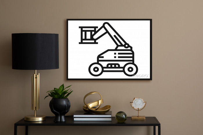 Plakat Boom Lift logo designs. boom lift equipment vector illustration ...