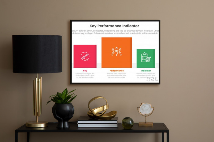 Plakat kpi key performance indicator infographic 3 point stage template ...