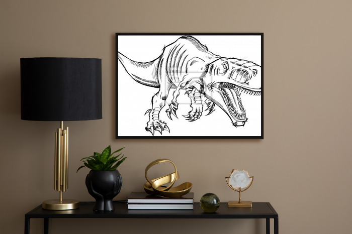 Plakat Szkic Tyrannosaurus Rex Dinosaur T-Rex na wymiar • sztuka ...