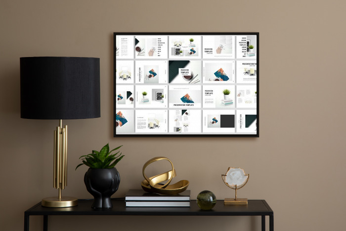 Plakat Vector layouts of presentation design templates for brochure, na ...