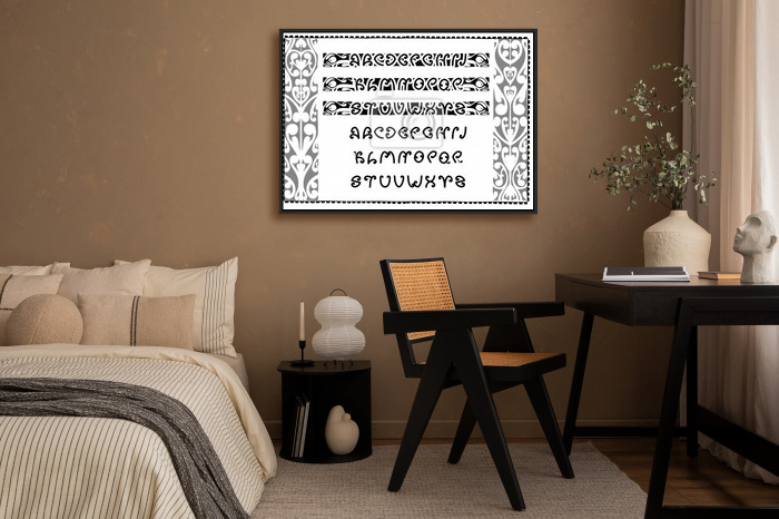 Plakat Maori font na wymiar • pisanie, dekoracja, pisać • REDRO.pl