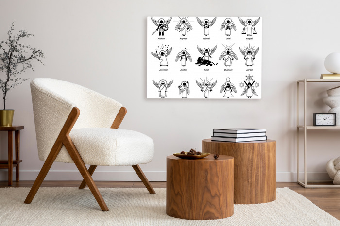 Obraz God archangels, angels, cherub cherubim, and saint. Vector ...